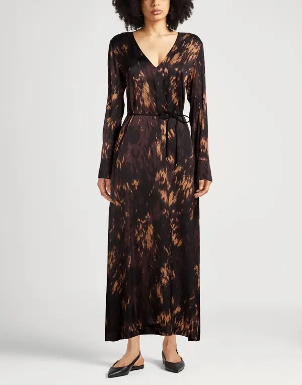 OTTOD'AME Printed Long Sleeve Maxi Dress