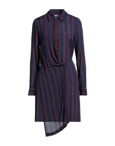 OTTOD'AME Striped Crepe Mini Shirt Dress