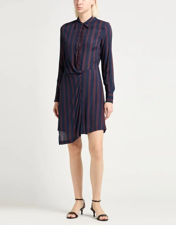 OTTOD'AME Striped Crepe Mini Shirt Dress