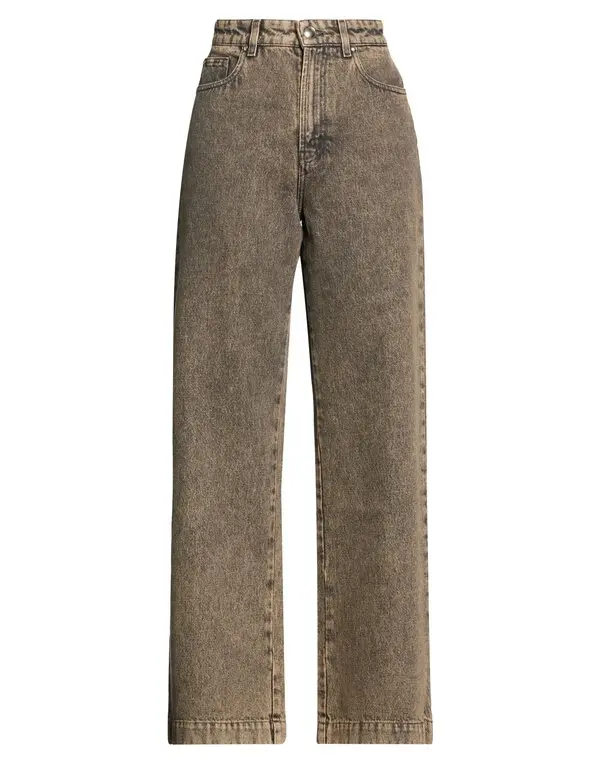 MOORER Wide-leg Jeans With High Waist And Colored Wash