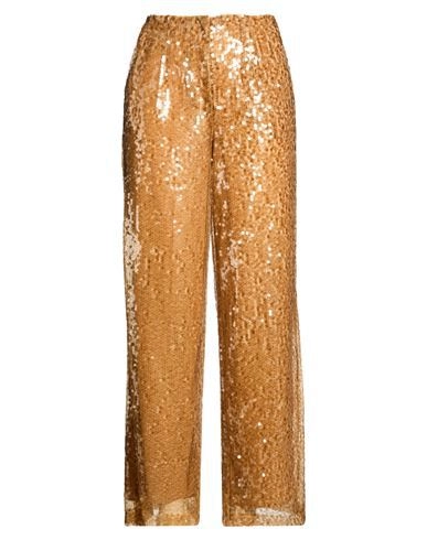 SOLOTRE Polyester Wide-leg Pants With Sequins - Camel