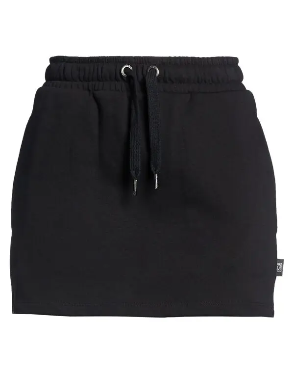 Iceberg Cotton Pencil Skirt With Appliqués And Embroidered Logo - Black