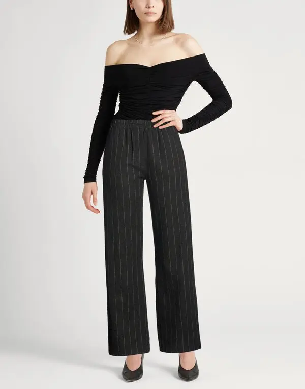 ALYSI Wide-leg Virgin Wool Pinstripe Pants