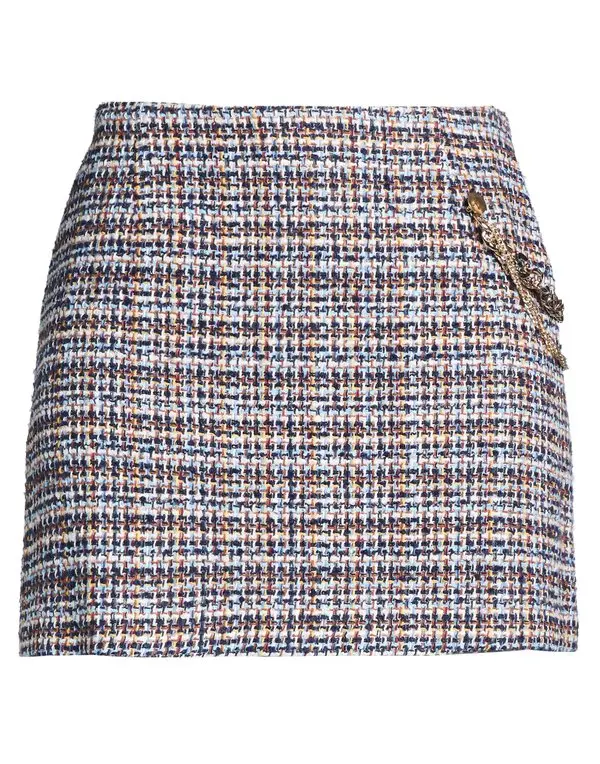 Liu Jo Multicolor Tweed Mini Skirt With Brooch Detail