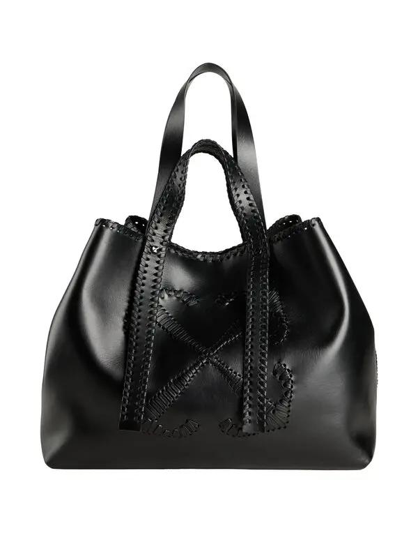 OFF-WHITE™ Leather Maxi Shopper Bag With Brand Logo