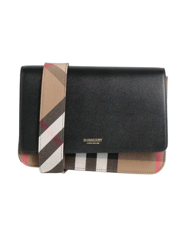 Burberry Calfskin Flap Cross-body Bag - Black