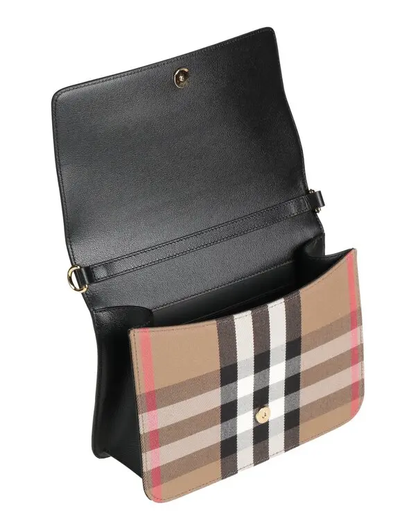 Burberry Calfskin Flap Cross-body Bag - Black