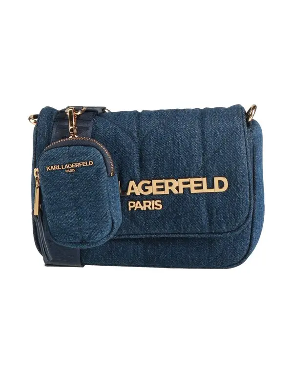 Karl Lagerfeld Denim Flap Crossbody Bag With Appliqués