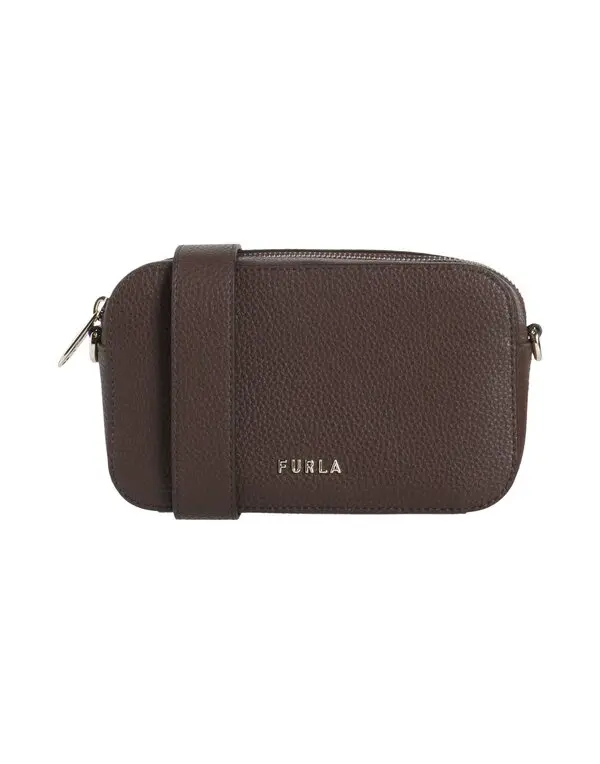 Furla Camera Bag In Pebbled Leather - Brown