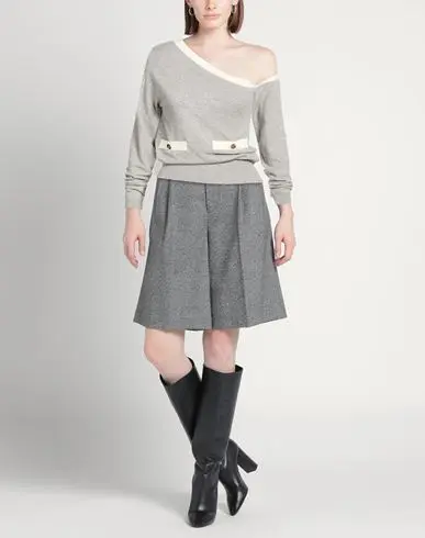 BABYLON Melange Viscose & Polyester Off-the-shoulder Sweater