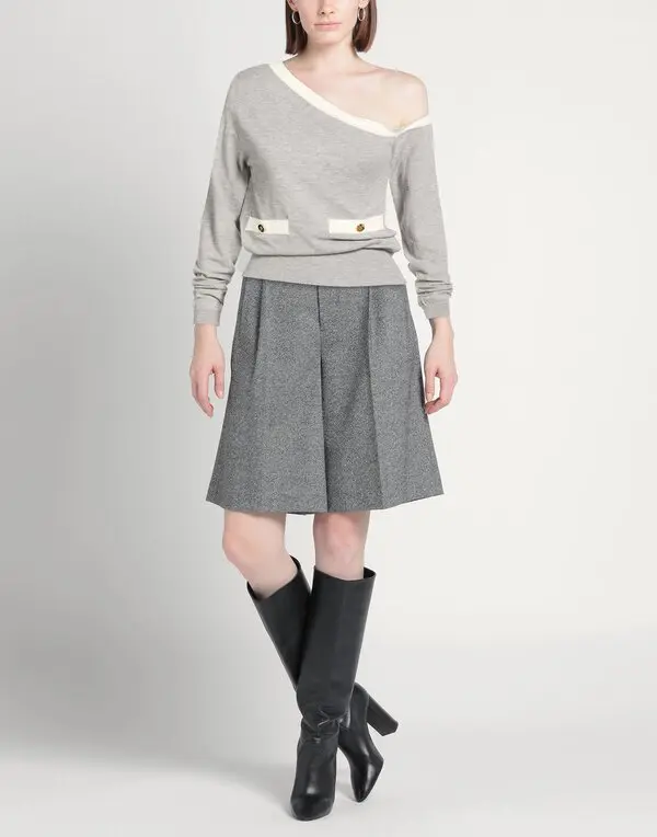 BABYLON Melange Viscose & Polyester Off-the-shoulder Sweater