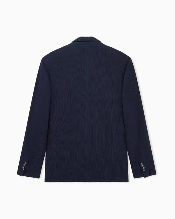 Giorgio Armani Blazer Regular Fit In Seersucker Jersey