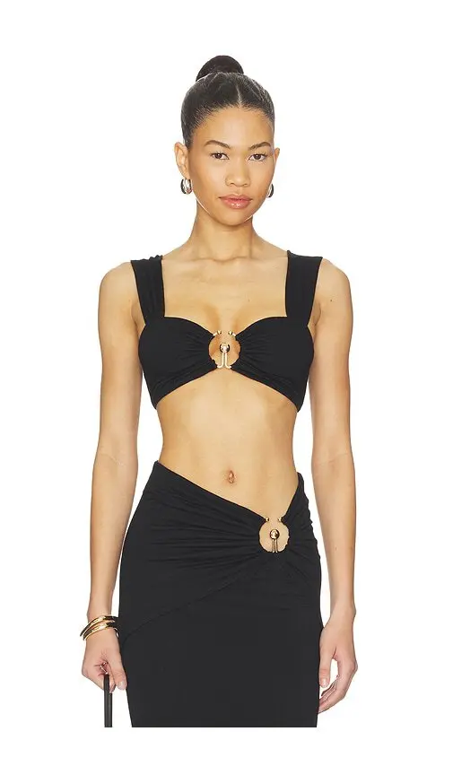 Superdown Clayre Cropped Top With Gold-tone Hardware