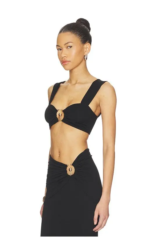 Superdown Clayre Cropped Top With Gold-tone Hardware