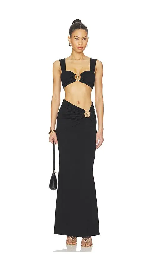 Superdown Clayre Cropped Top With Gold-tone Hardware