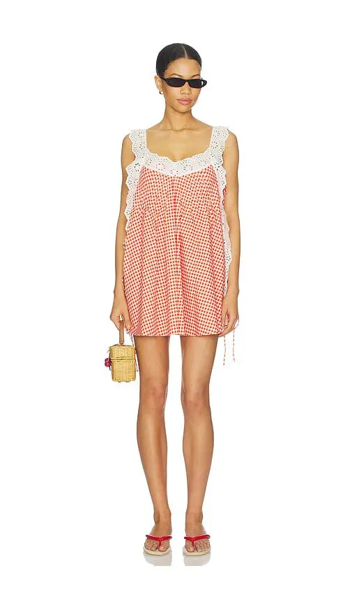 Caroline Constas Lucilla Eyelet Trimmed Mini Dress