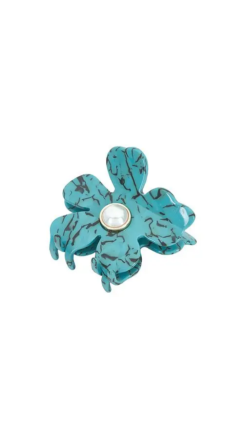 Lele Sadoughi Lily Claw Clip With Faux Pearls - Turquoise