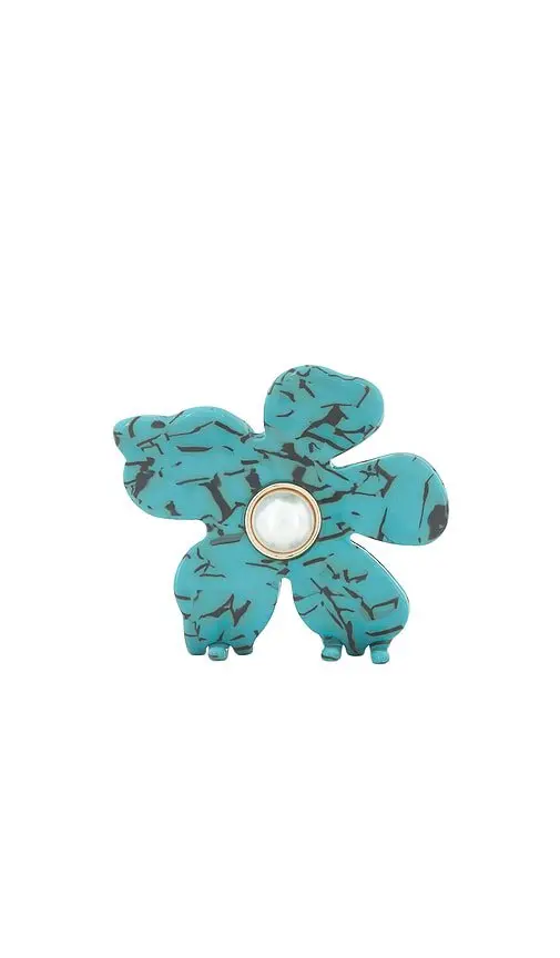 Lele Sadoughi Lily Claw Clip With Faux Pearls - Turquoise