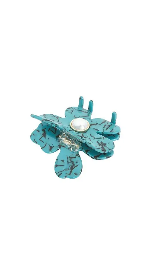 Lele Sadoughi Lily Claw Clip With Faux Pearls - Turquoise