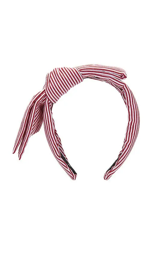 Lele Sadoughi Holly Seersucker Headband With Bow Detail - Red