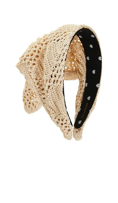 Lele Sadoughi Jackie Crochet Raffia Handkerchief Headband - Natural