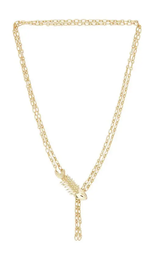 PETIT MOMENTS Tone Fish Bone Necklace - Gold