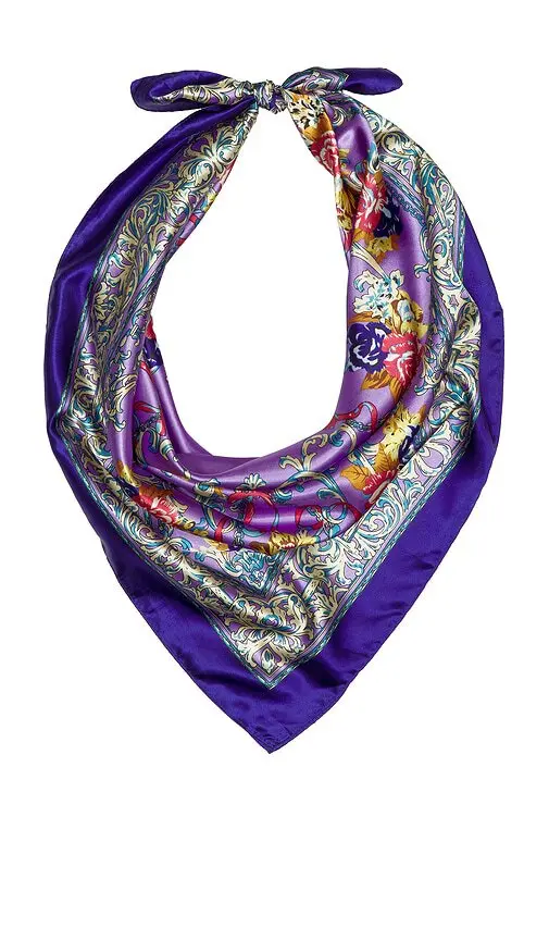 PETIT MOMENTS Bibi Scarf In Navy,lavender - Rust  Yellow & Purple