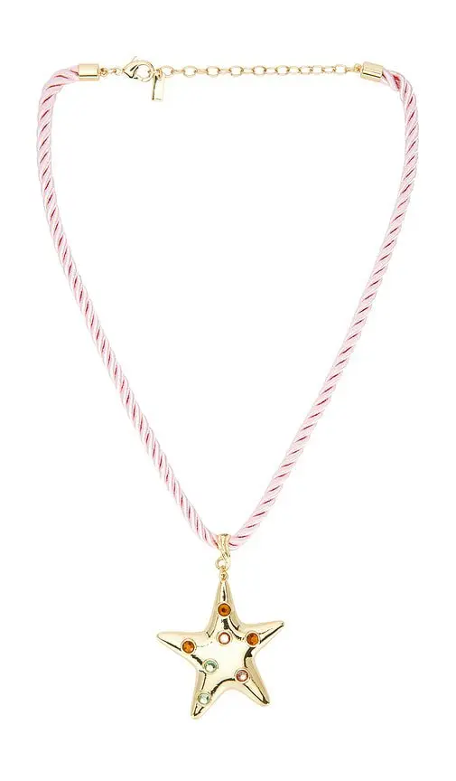 PETIT MOMENTS Gold Starfish Pendant Necklace - Pink & Gold Multi