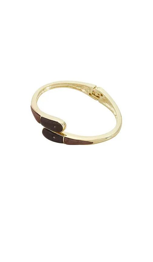 PETIT MOMENTS Thin Livorno Stone Wrap Cuff - Gold & Brown
