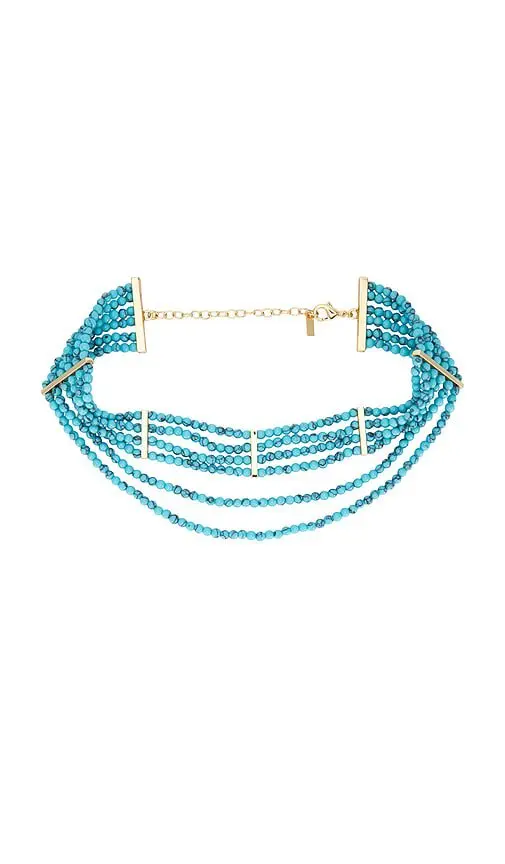 PETIT MOMENTS Drift Layered Beaded Necklace - Turquoise & Gold
