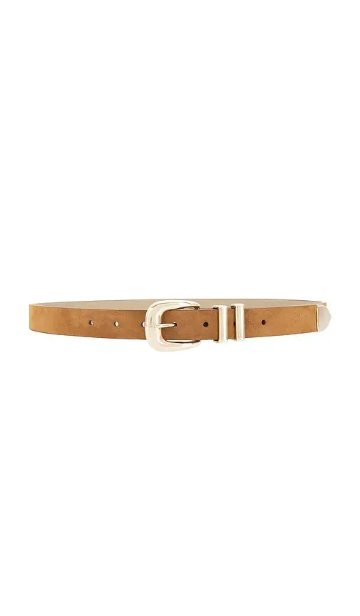 PETIT MOMENTS Suede Belt With Silver-tone Hardware - Camel Suede & Gold