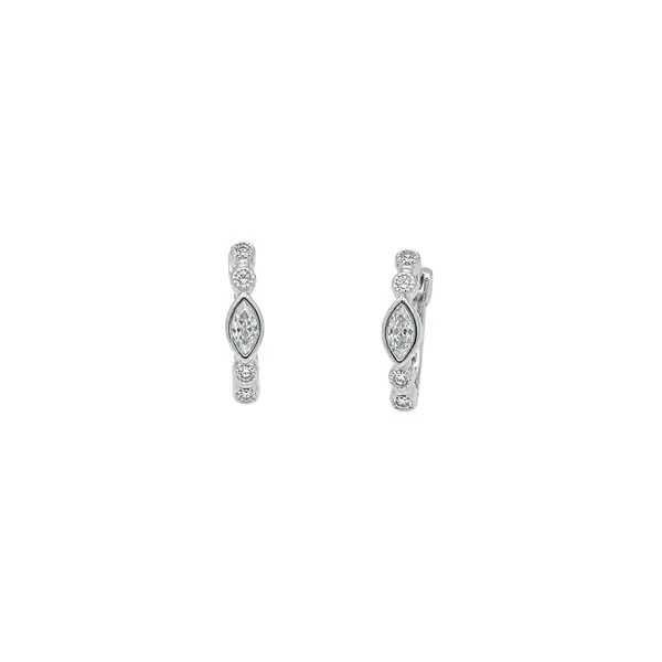 UCHI & SOTO Enso Stone Huggie Hoop Earrings - Silver