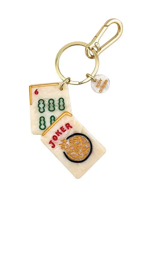 SOLAR ECLIPSE Hand-painted Mahjong Charm & Keychain - N,a