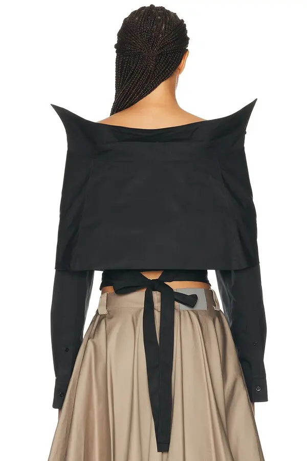 Balenciaga Off The Shoulder Shirt With Attached Waist Tie