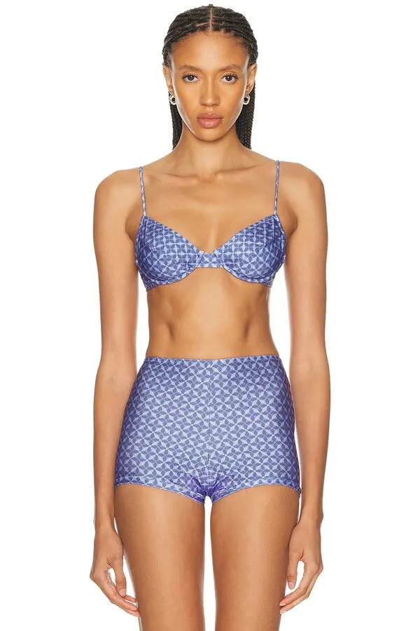 SHANI SHEMER Clarissa Bikini Top - Indigo Print