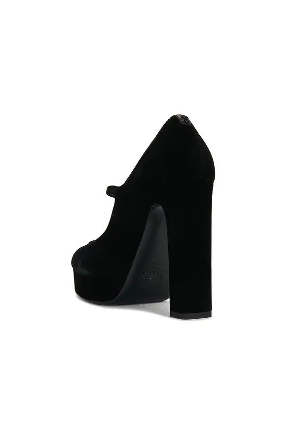 JIMMY CHOO Marene Mary Jane Velvet Platform Block Heel Pumps