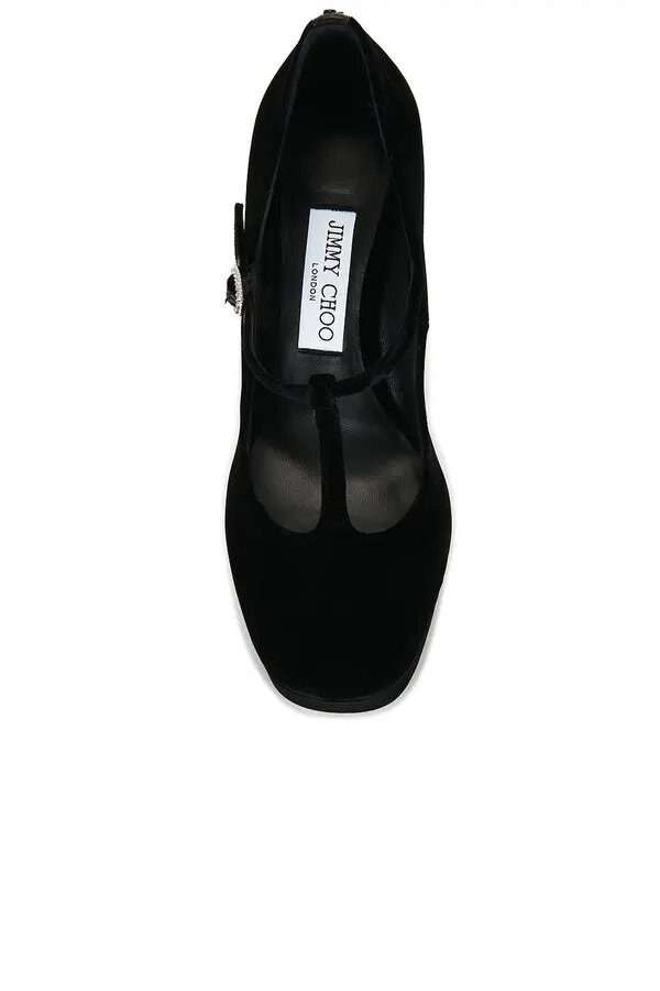 JIMMY CHOO Marene Mary Jane Velvet Platform Block Heel Pumps