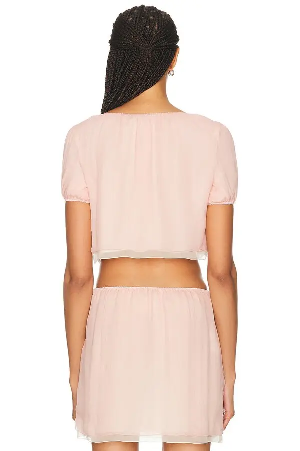 Miu Miu Cropped Chiffon Top