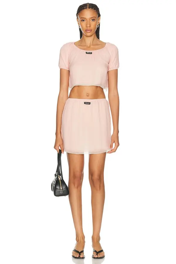 Miu Miu Cropped Chiffon Top