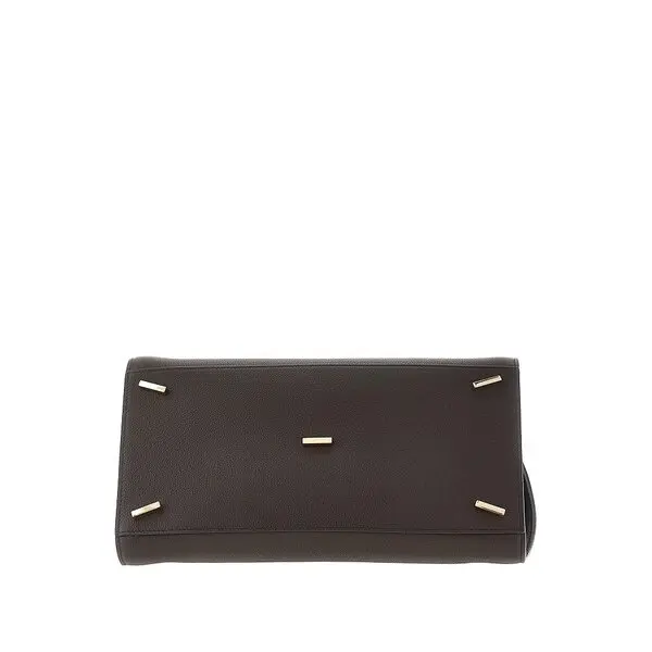 FERRAGAMO Grained Leather Top Handle Bag