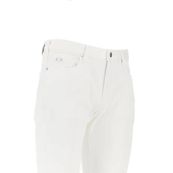 Emporio Armani J06 Stretch Canvas Slim Fit Pants - White