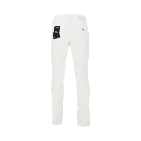 Emporio Armani J06 Stretch Canvas Slim Fit Pants - White