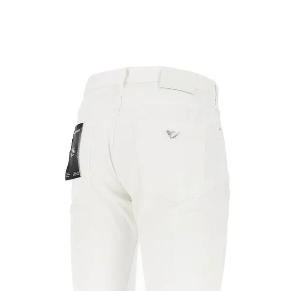 Emporio Armani J06 Stretch Canvas Slim Fit Pants - White