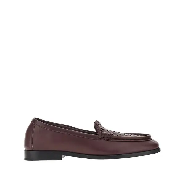 Bottega Veneta Silenzio Nappa Leather Loafers With Intrecciato Detail - Red