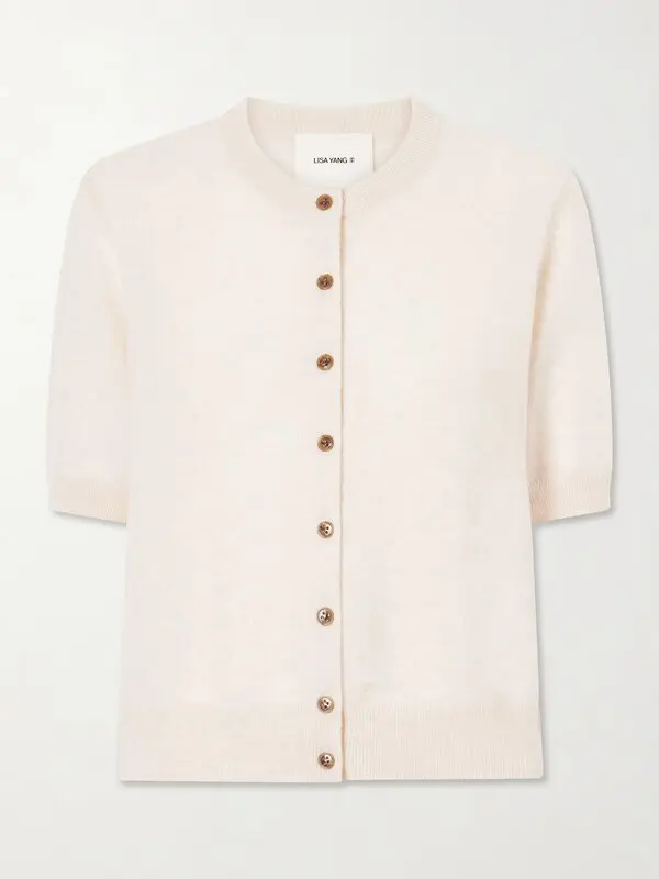 LISA YANG Marene Cashmere Knit Cardigan - Neutrals