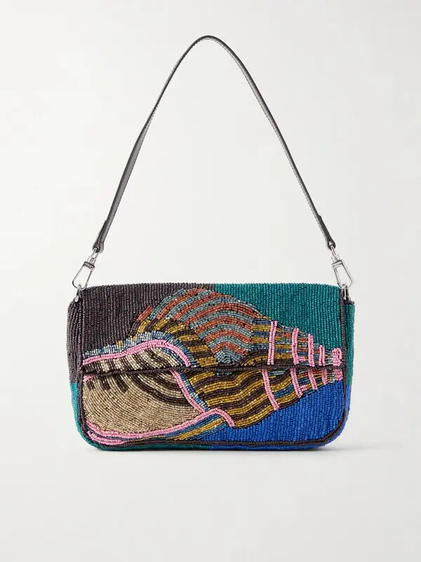 Staud Timmy Beaded Shoulder Bag - Blue