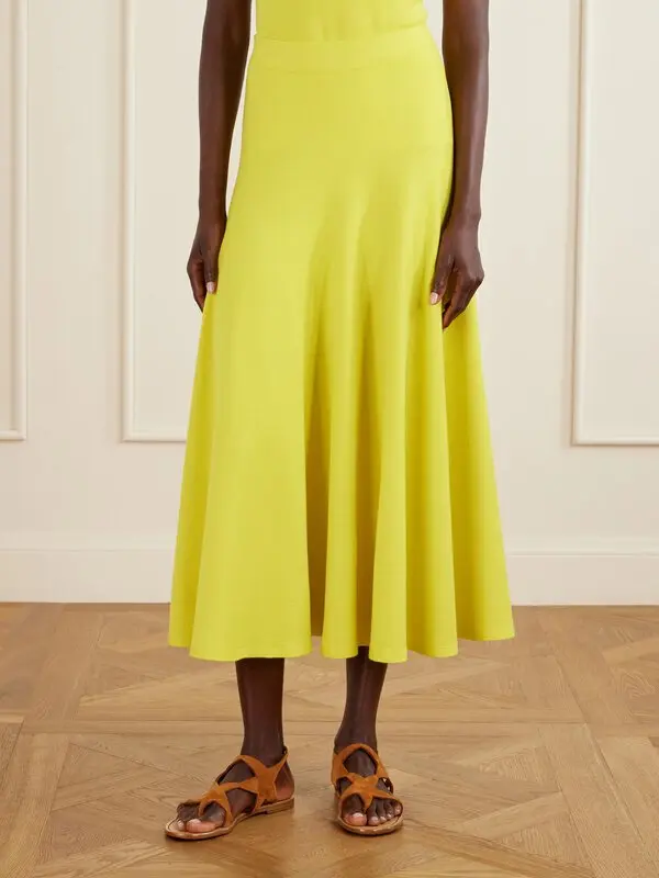 Gabriela Hearst Wool Maxi Skirt - Yellow