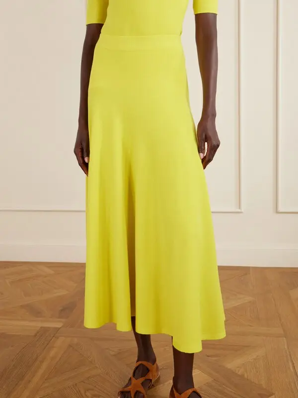 Gabriela Hearst Wool Maxi Skirt - Yellow