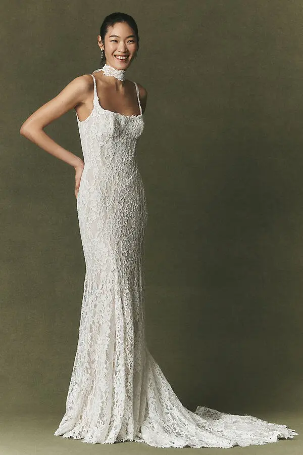Watters Dita Lace Gown - Ivory Nude
