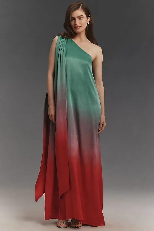 DIARRABLU Raya One-shoulder Maxi Dress - Pink Pattern
